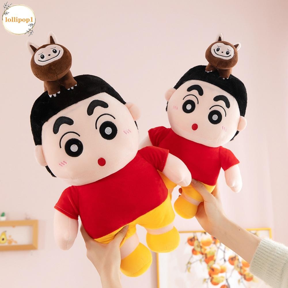 LOLLIPOP1 Labubu Crayon Shin Chan Plush Toy, Soft Stuffed Labubu Crayon ...