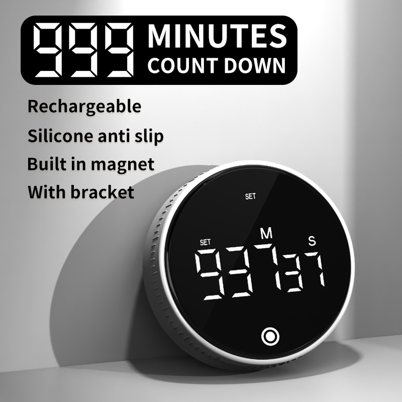 Magnetic Stopwatch LED Digital Display Timer Kitchen Study Countdown ...