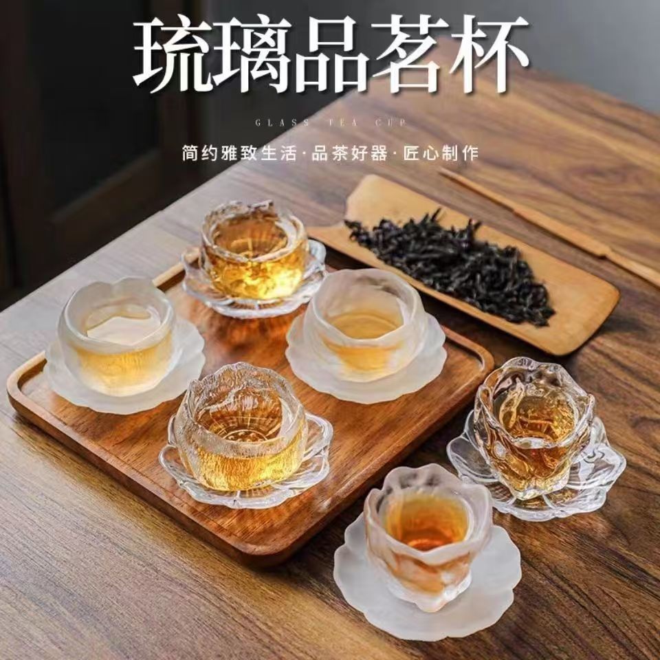 Li Ziqi Style Japanese Frozen Burnt Glass Cup Glass Tea Set Tasting ...