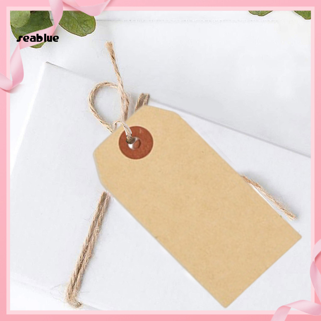 [SE] Paper Tags with Hemp Rope Crafting Paper Labels 100 Pcs Kraft ...