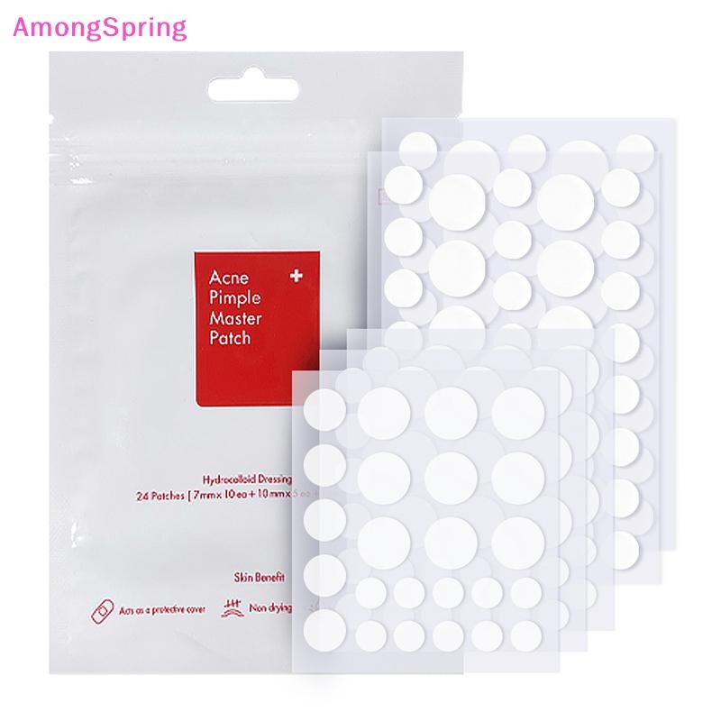 AmongSpring 24/36 Patches Hydrocolloid Pimple Patch Circular White ...