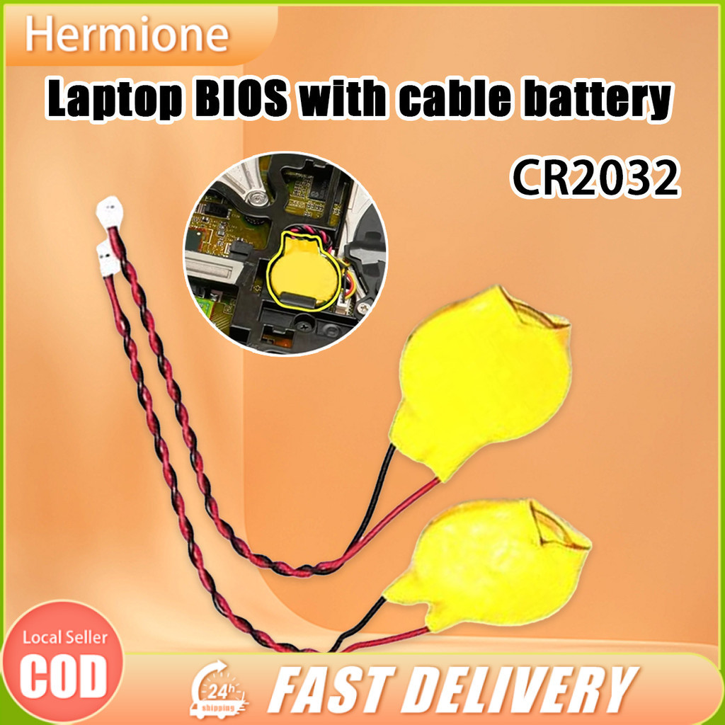 Two Pins Wire CR2032 Battery for Laptop BIOS/CMOS 3V 2Pin Button Cell ...