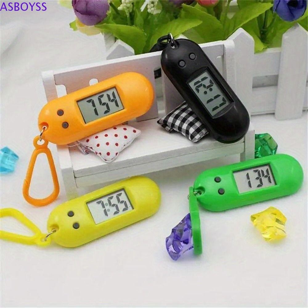 ASBOYSS Digital Electronic Clock Keychain, Key Display Oval Watch ...