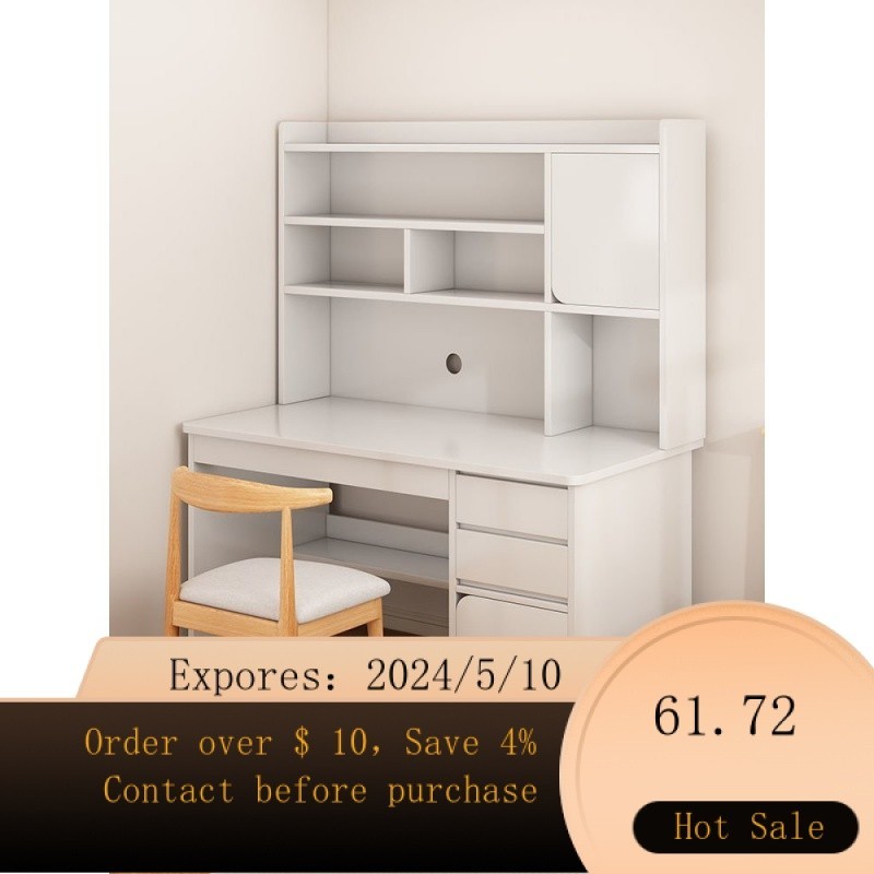 02Junior High School Student Study Table Writing Desk Bookshelf ...