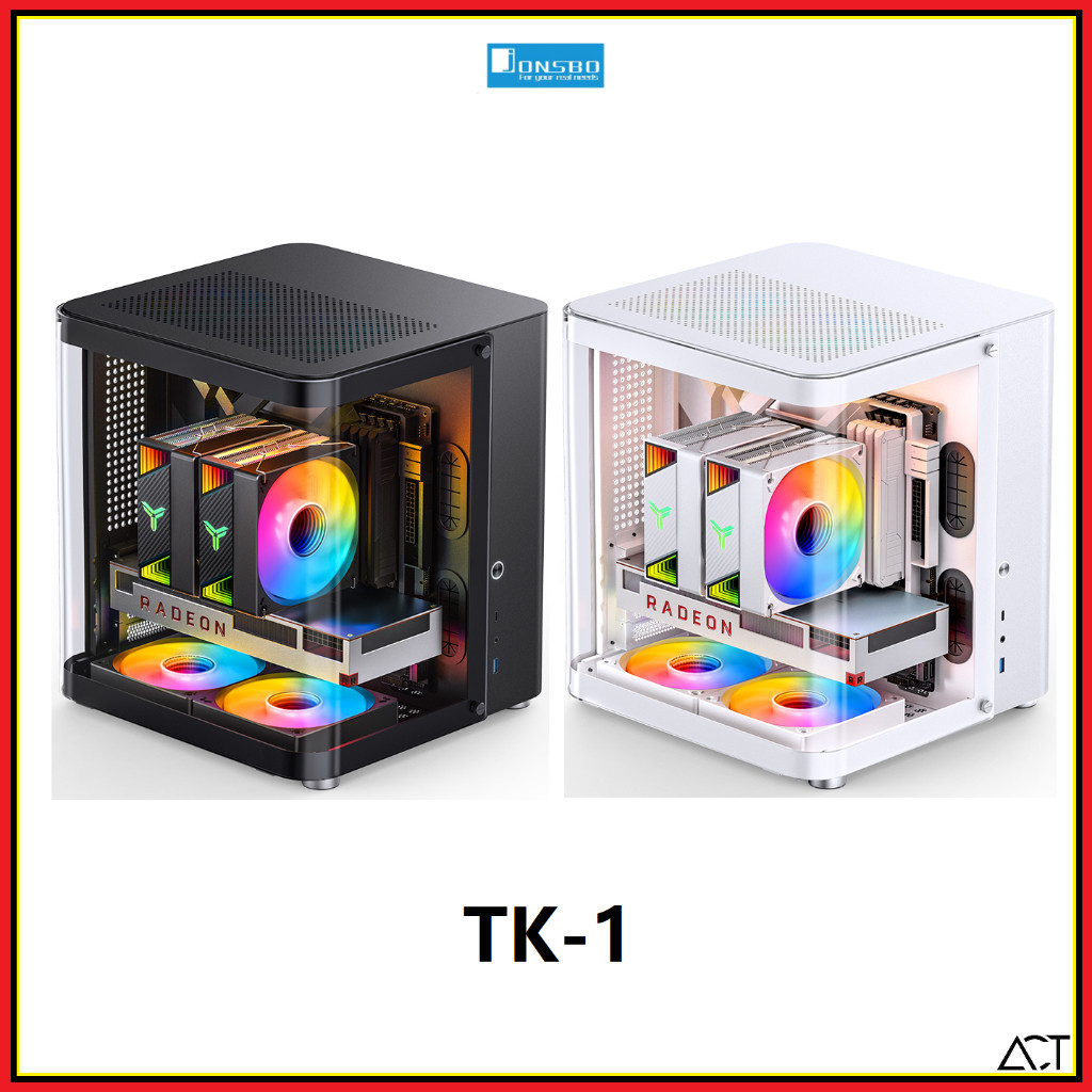 Jonsbo TK-1 PC ITX / MATX Gaming Chassis Desktop Casing ( Black / White ) | Shopee Singapore