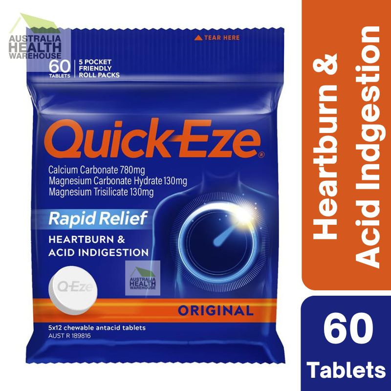 [CLEARANCE Expiry: 08/2024] Quick-Eze Antacid Original 5x12 Chewable ...