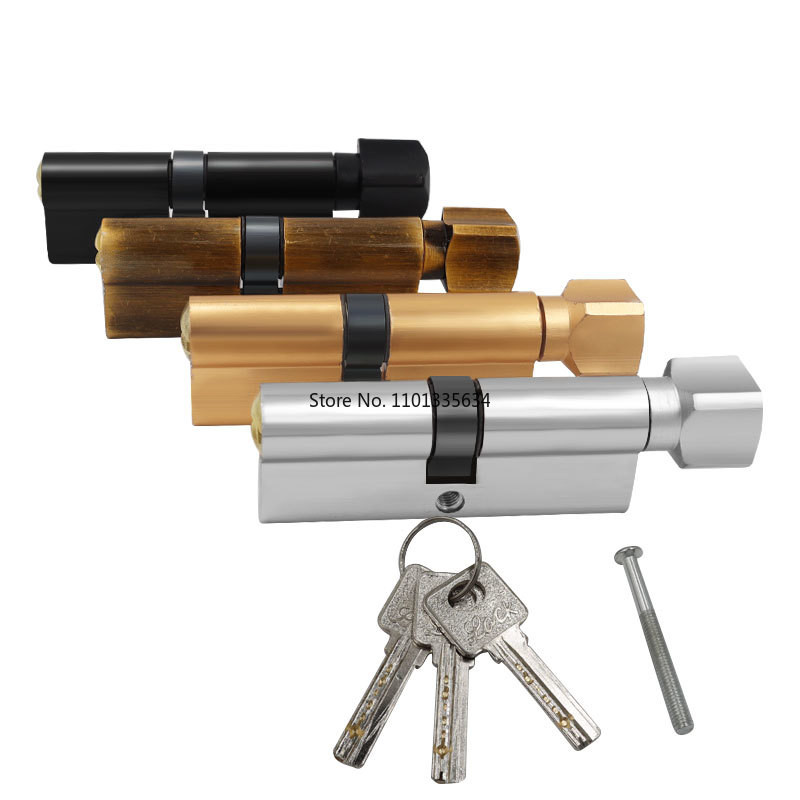 Door Cylinder Lock Biased 70mm 3 Keys Anti-Theft Entrance Brass AB Door ...