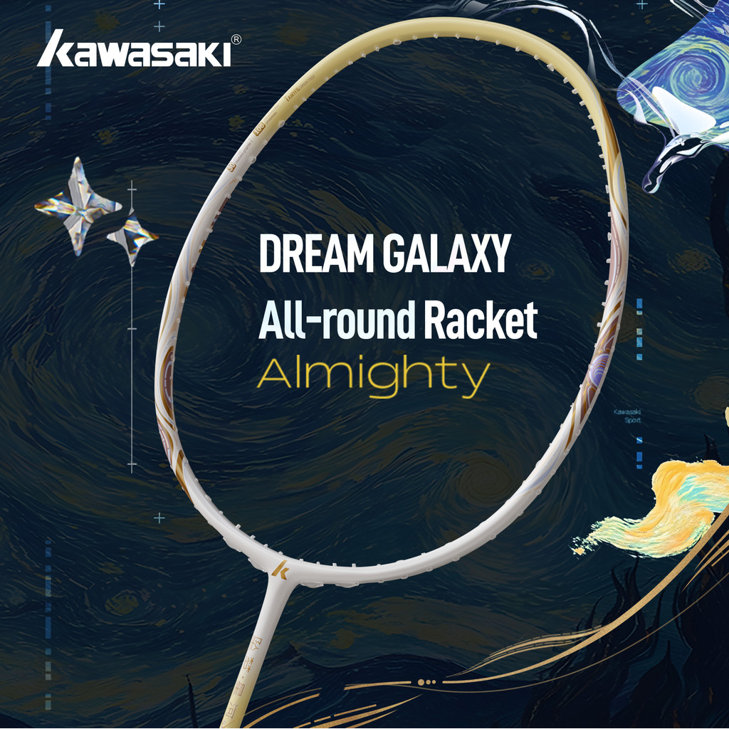 Kawasaki Badminton Racket DREAM GALAXY 5U 18-30LBS Full Carbon Suitable ...