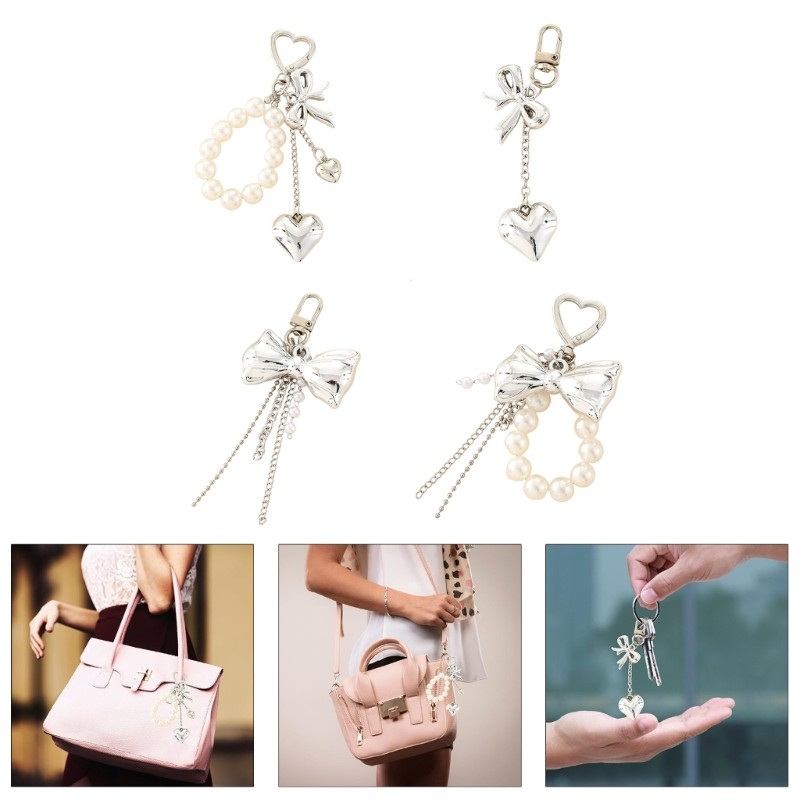 PPY Aesthetic Keychain Charms Bows Keychain for Women Bag Purse ...