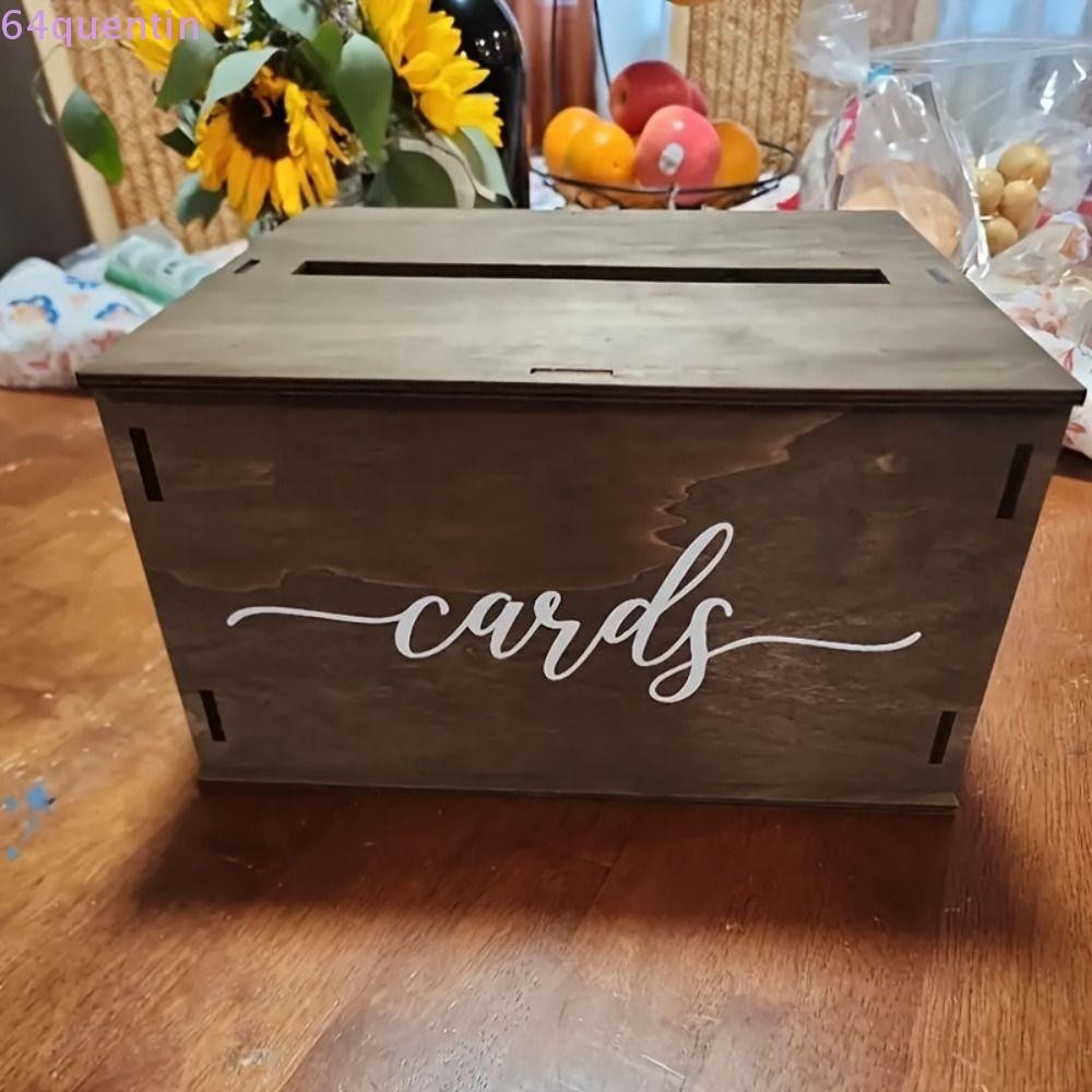 QUENTIN Envelope Boxes, Vintage Rustic Wooden Wedding Card Box, Party ...