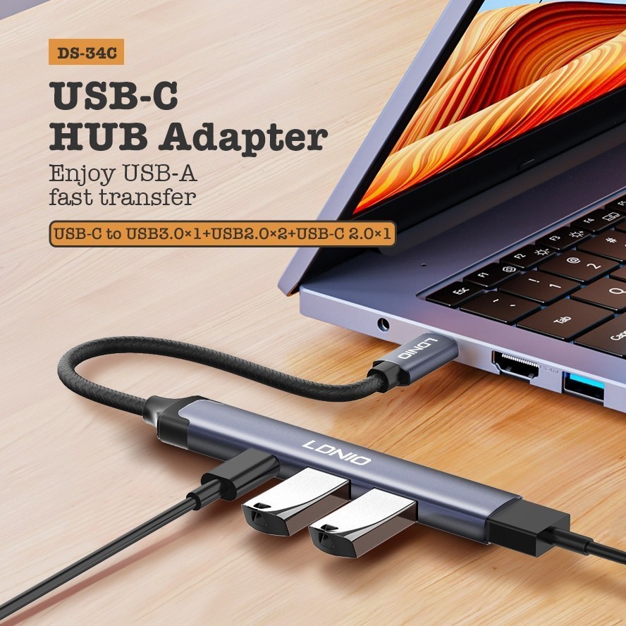 [Genuine] 4 in 1 USB Type C Hub Adapter High Speed Hub Extension ...