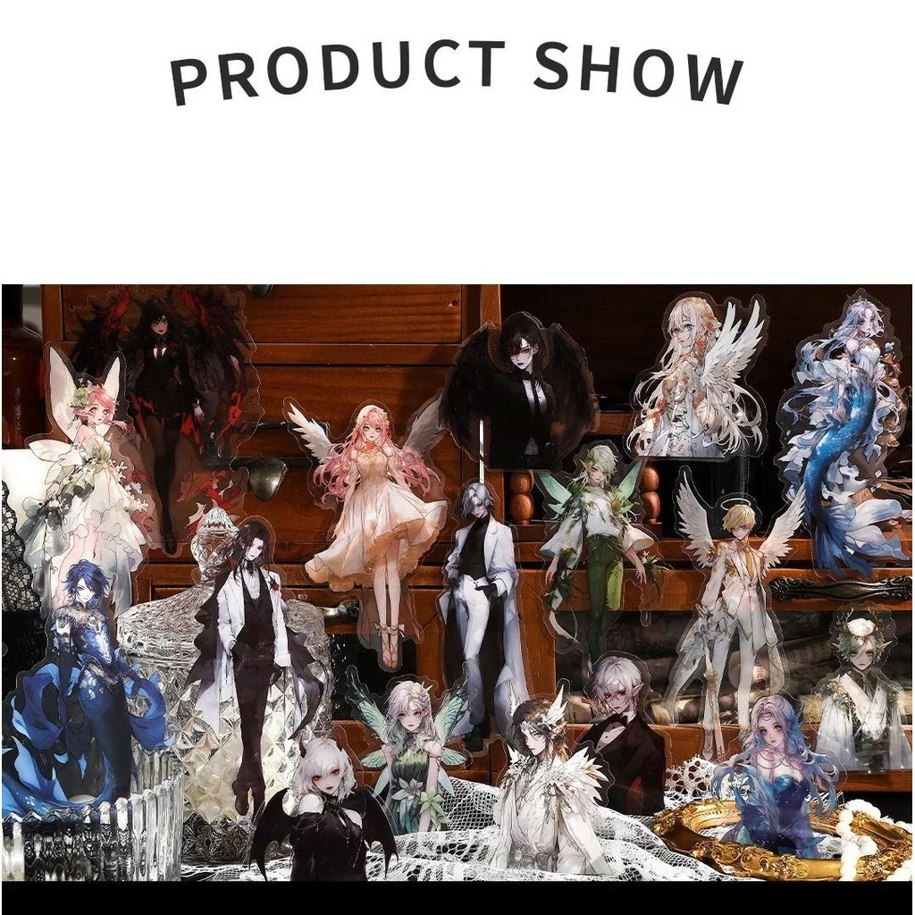 JIANWU 20 Sheets Borderless Realm Series Vintage Character Material ...