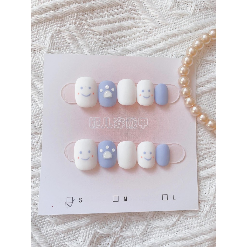 OOTD.Handmade Press on nails Cute Smile Dog Paw Design Durable ...