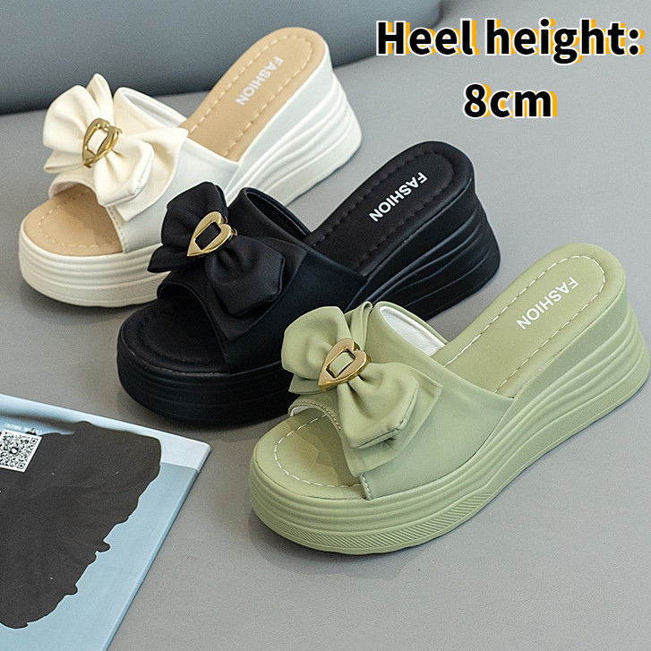 【High quality sandals】Ready Stock women Bow knot Wedges sandals ...