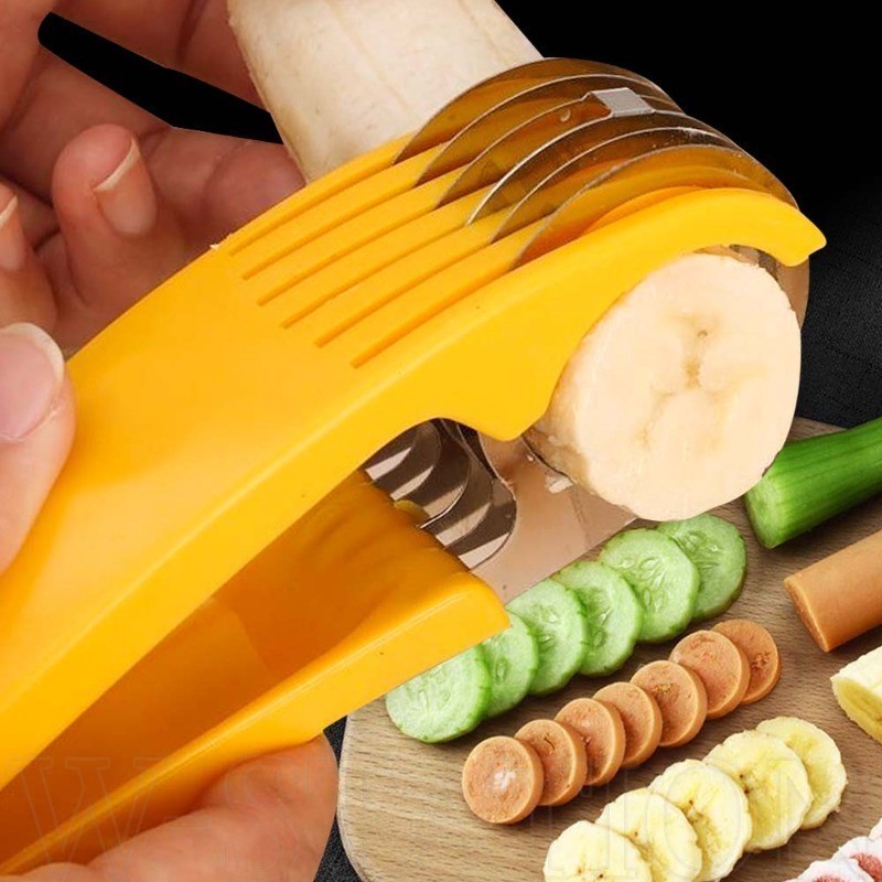 Stainless Steel Slicer - Banana Fruits Cutter - Fruit Vegetable Divider ...