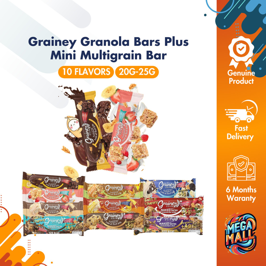 Grainey Granola Bars Plus Mini - Crunchy, Nutritious, Healthy 20g/25g ...