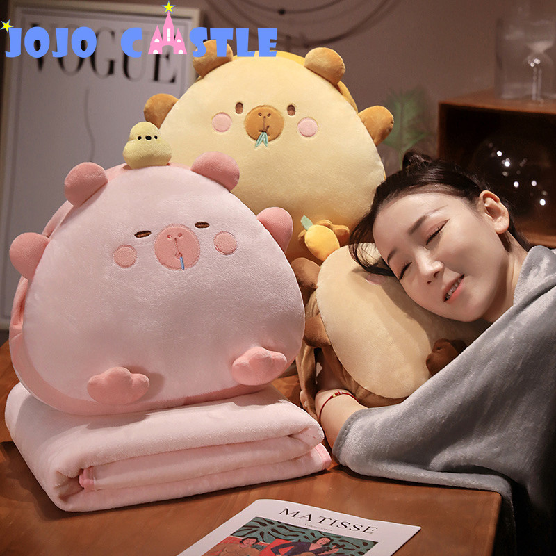 JOJO CASTLE Soft Capybara Plush Pillow Cushion Stuffed Capybara Nap ...