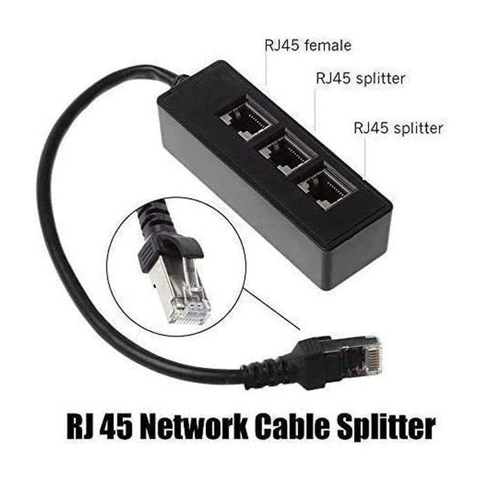 RJ45 Ethernet Splitter 1 To 3 Port LAN Hub Female CCTV Printer | Shopee ...