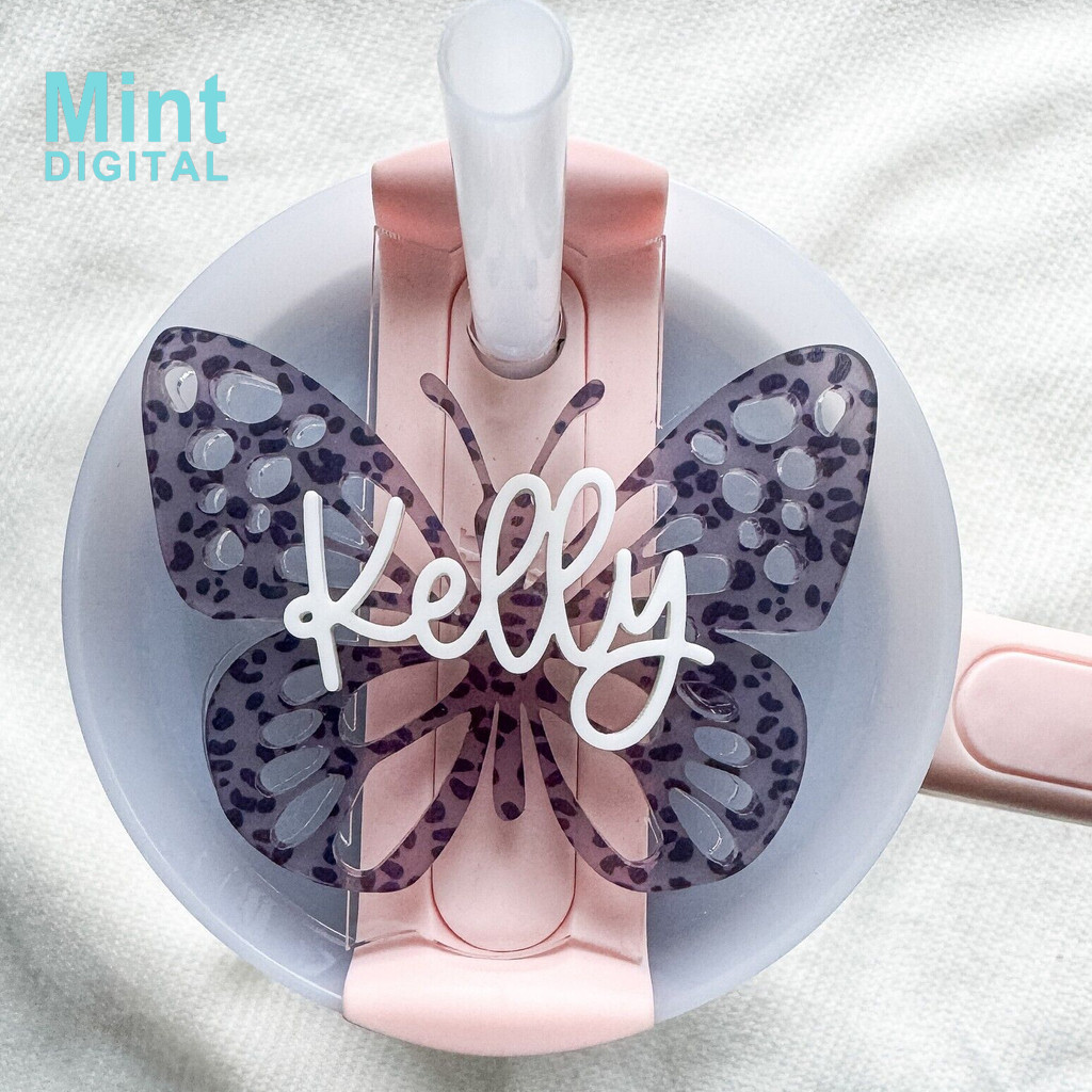 Personalized Butterfly Nameplate for Stan ley 40oz 30oz 20oz Lid Tag ...