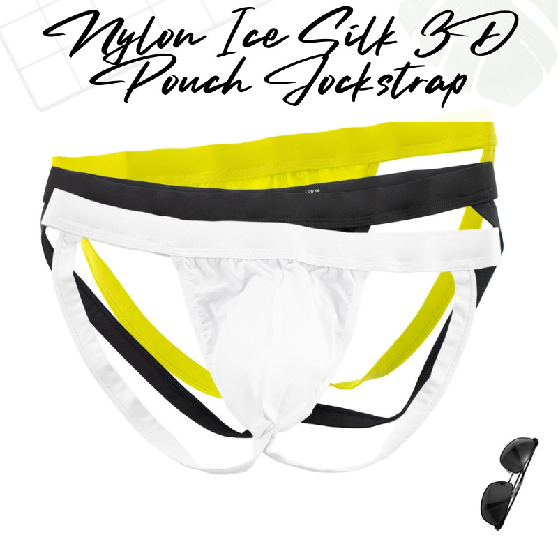 Men's Jockstrap : Nylon Ice Silk Jockstrap with 3D Pouch (Y2206 ...