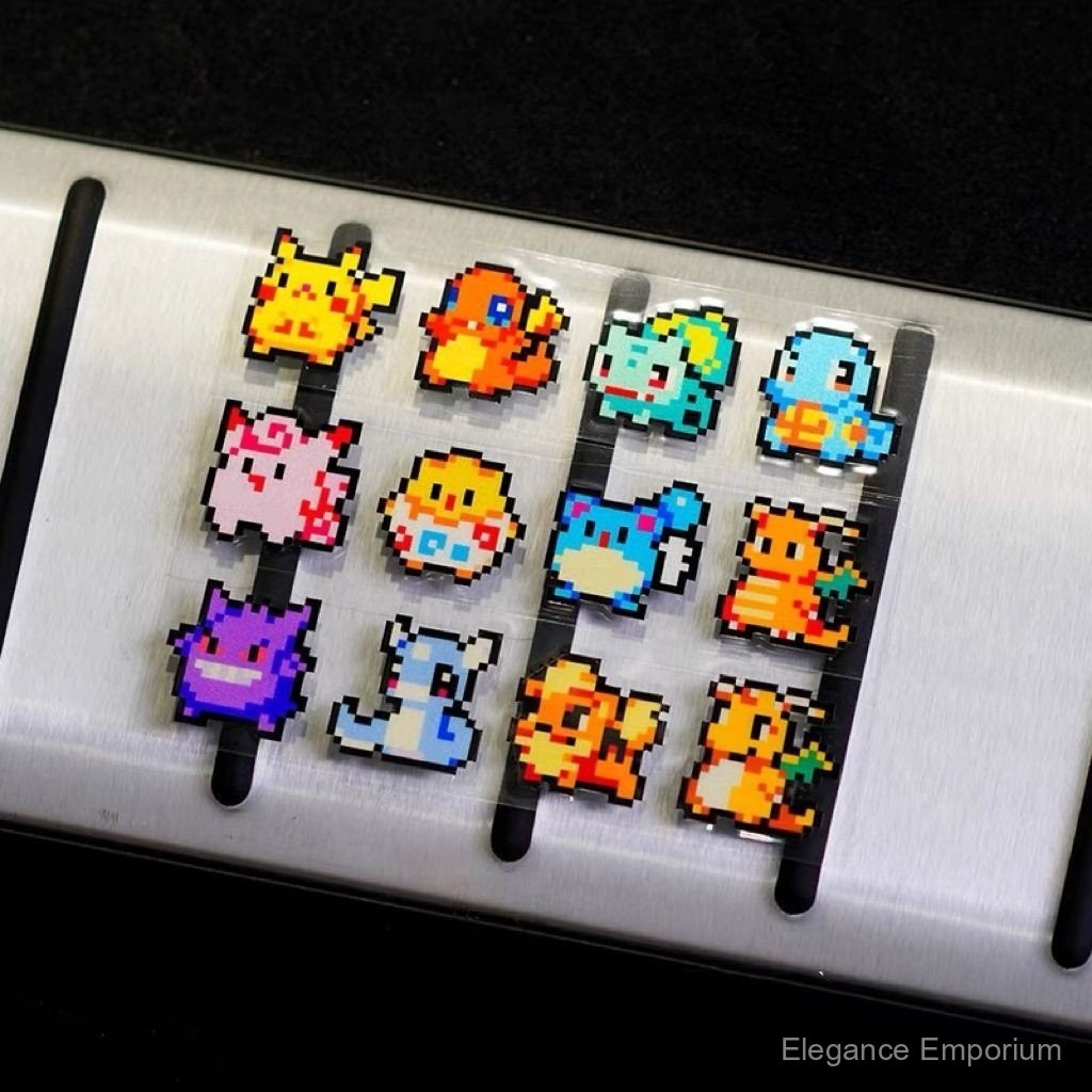 SP Car Sticker Pixel Cartoon Cute Pikachu Sticker Personality Pokemon ...