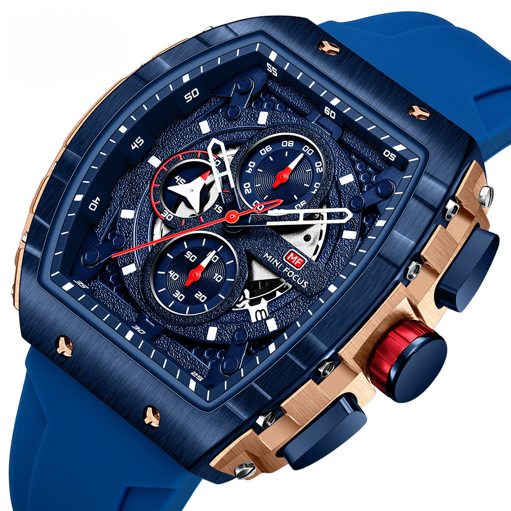 MINI FOCUS Brand Watch Outdoor Style Wine Barrel Men's Watch Curved ...