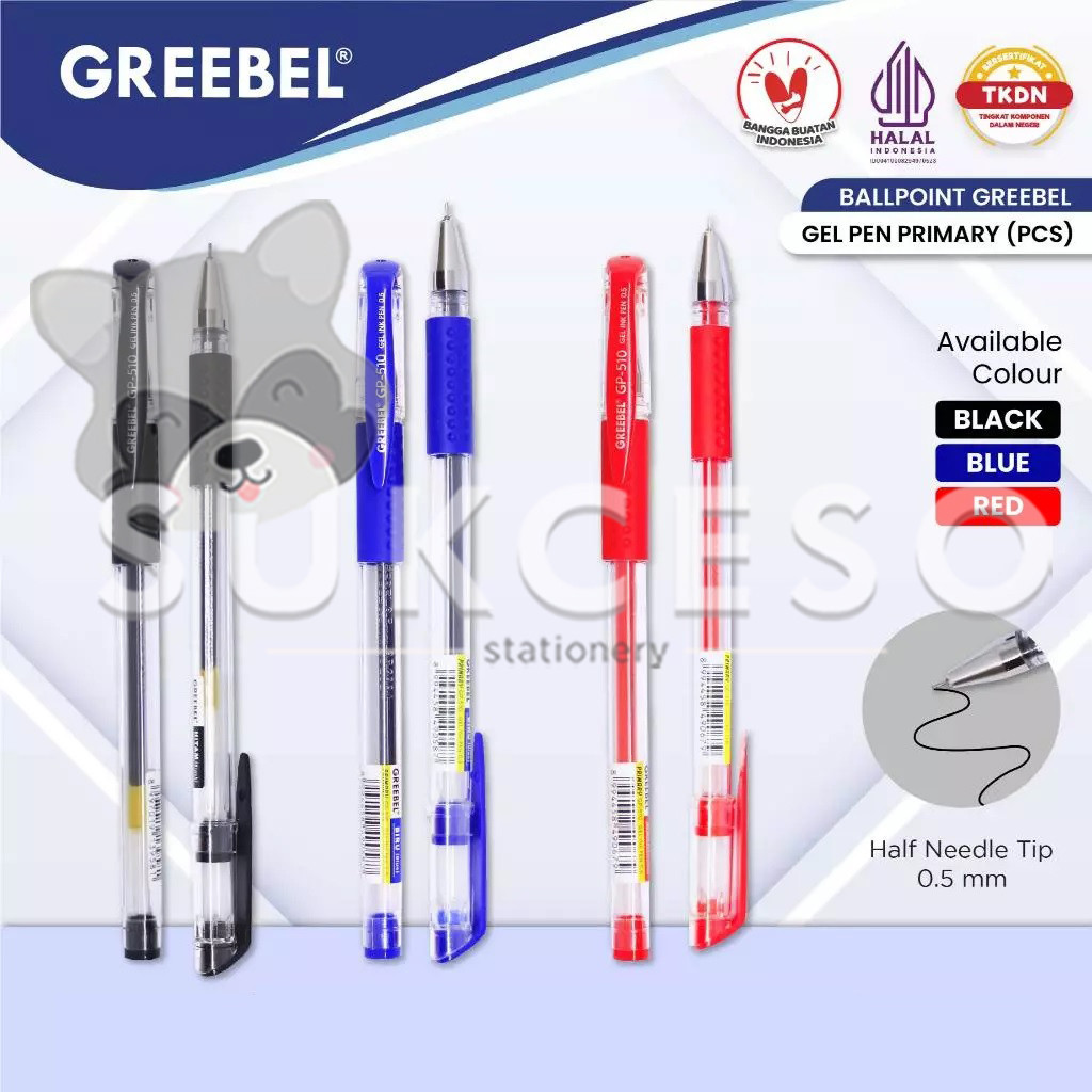 Greebel Gel Pen 0.5mm GP-510 PRIMARY Gel Needle Tip Pen UNIT | Shopee ...