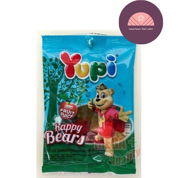 Yupi Gummy Candy Happy Bears With Juice Fruits 40g | Shopee Singapore