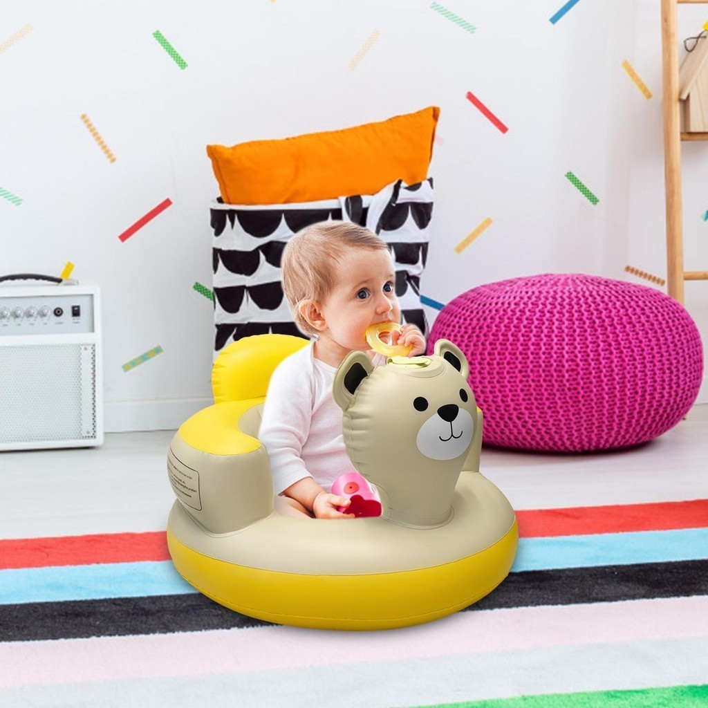Inflatable Chair for Children Cartoon Bear Baby Support Seat Baby Floor ...