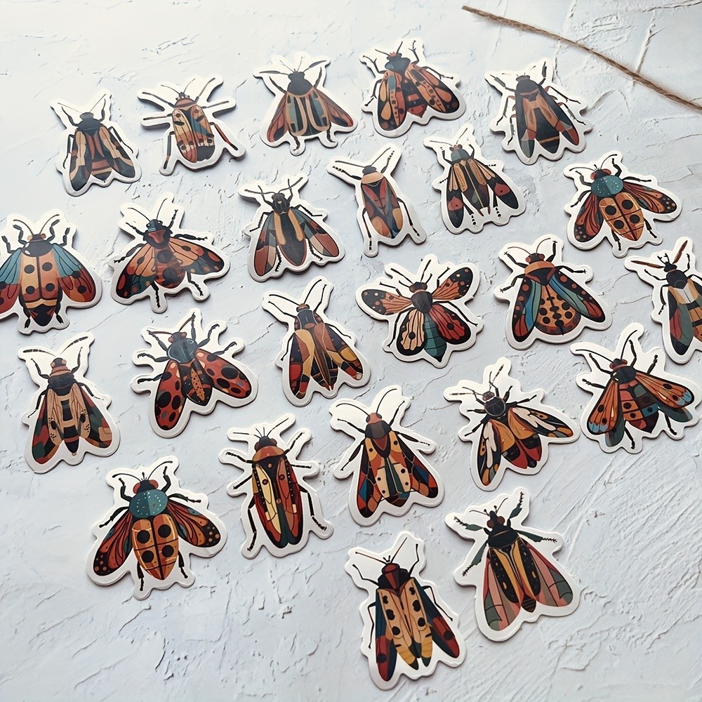 50pcs Vintage Insect Decoration Stickers for Junk Journal Paper Craft ...