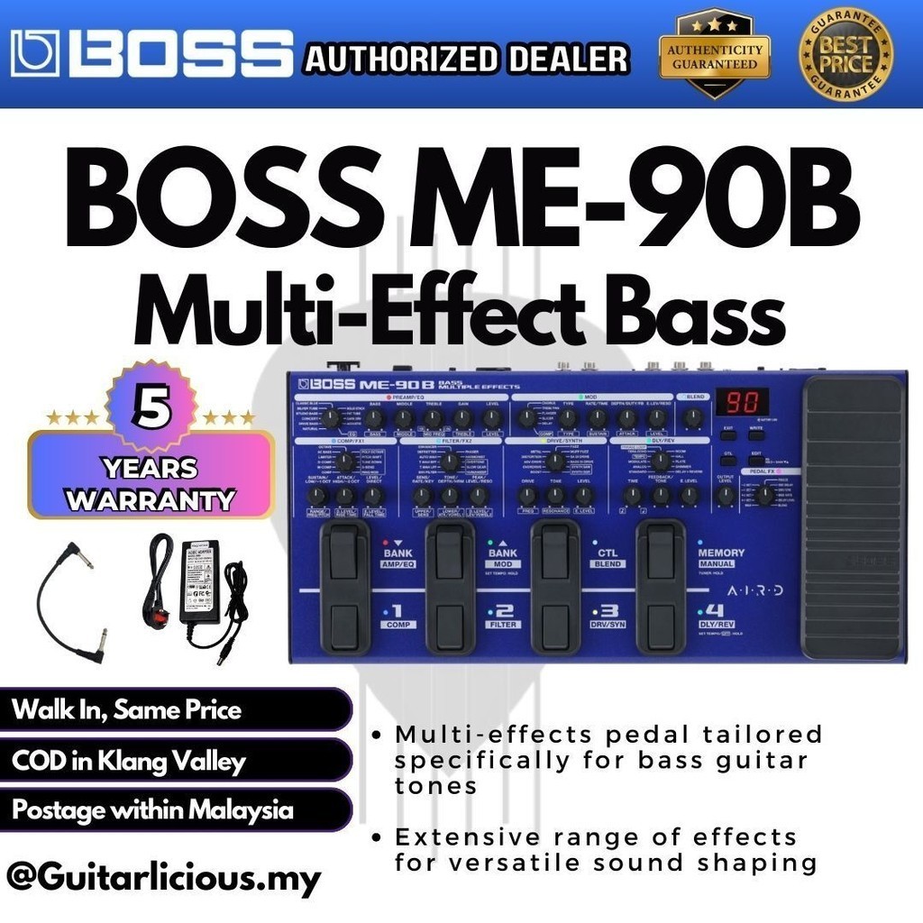 BOSS ME-90B Bass Guitar Multi-Effect Pedal ( ME90B / ME 90B / ME-90 ...