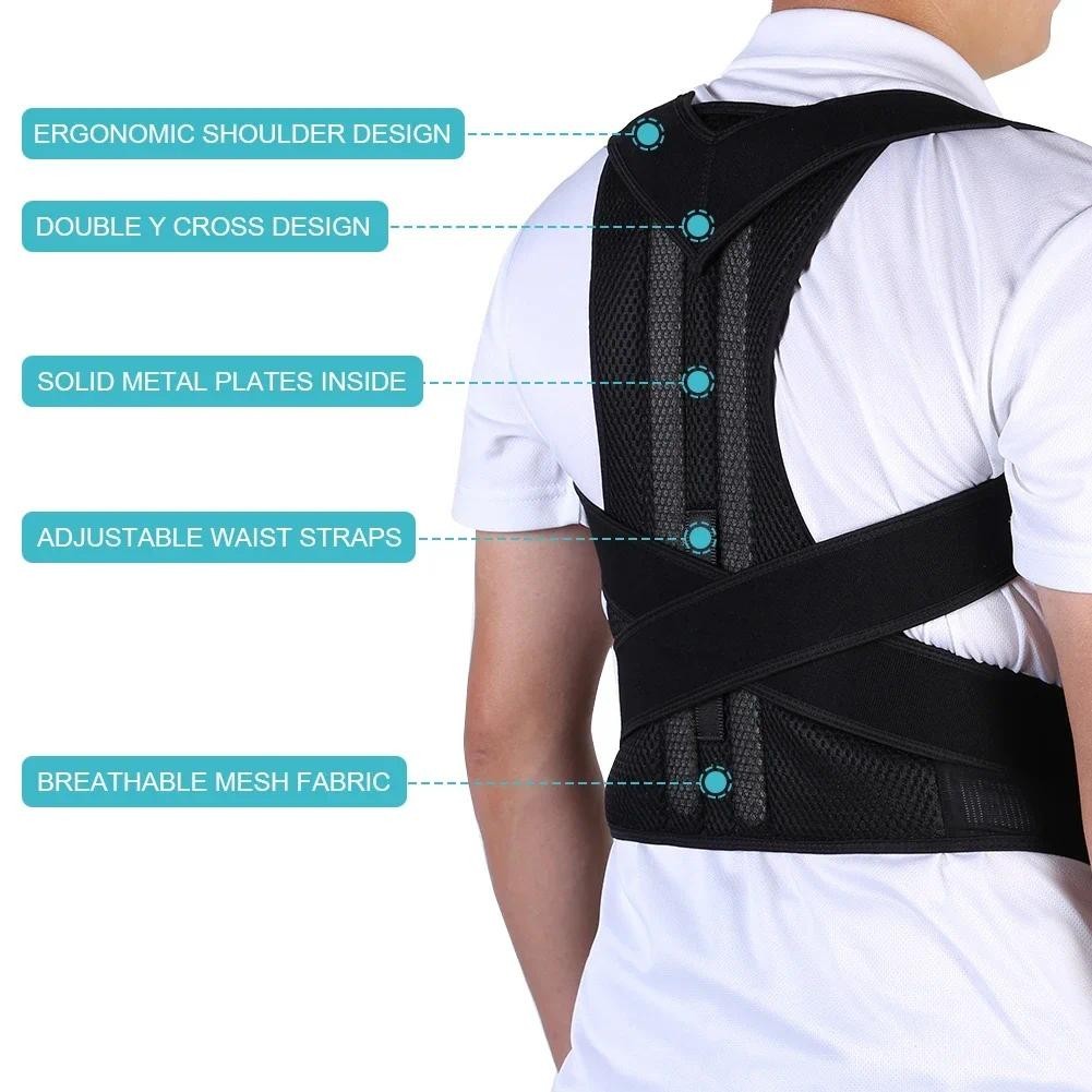 Reinforced Belt Lumbar Column Posture Corrector Vest Adjustable Back ...