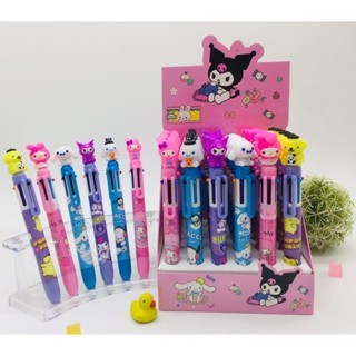 6 COLOR PEN / CHARACTER COLOR BALLPEN / viral ballpoint pen with doll ...