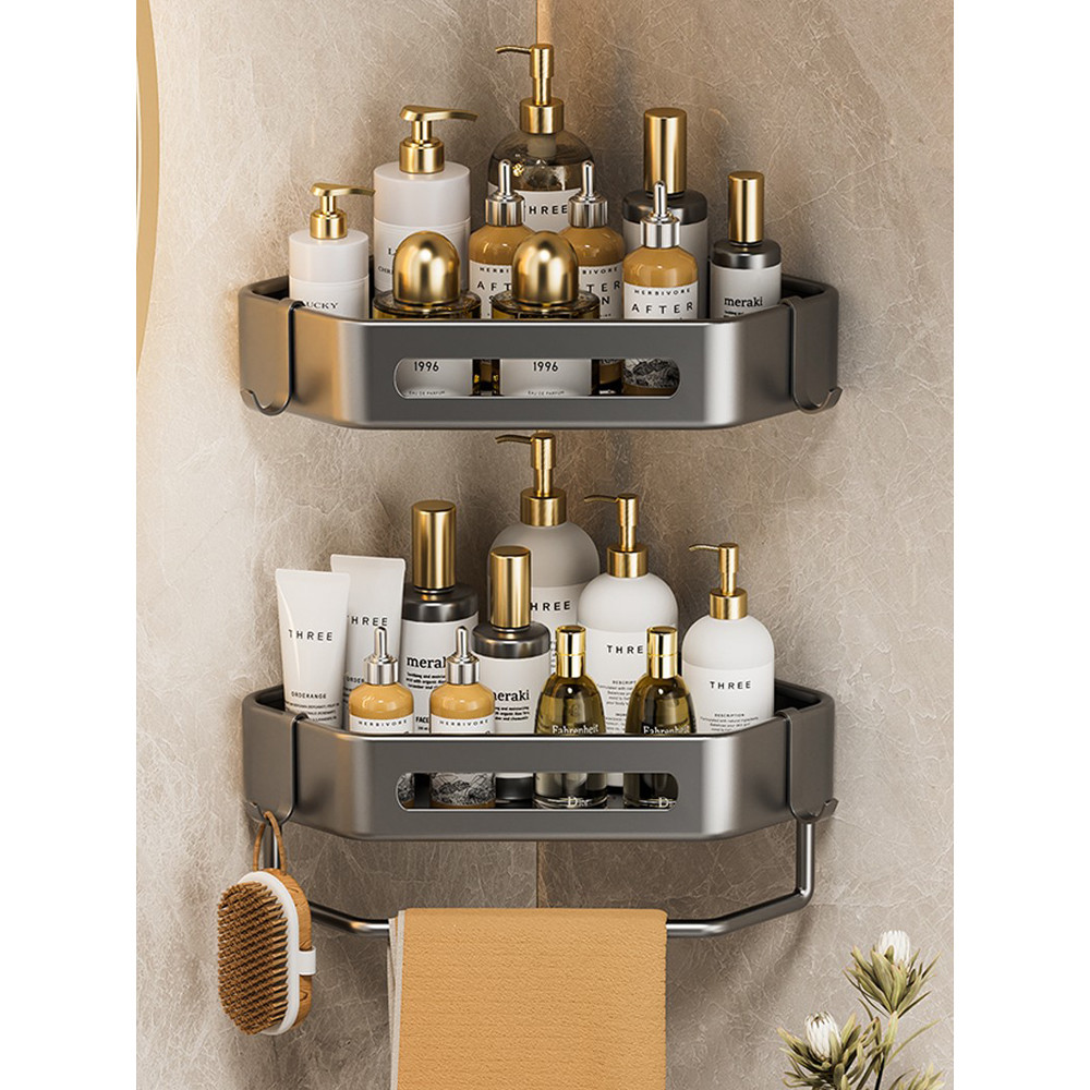 [in stock] Bathroom Storage Rack Toilet Corner Shelf No Drilling ...