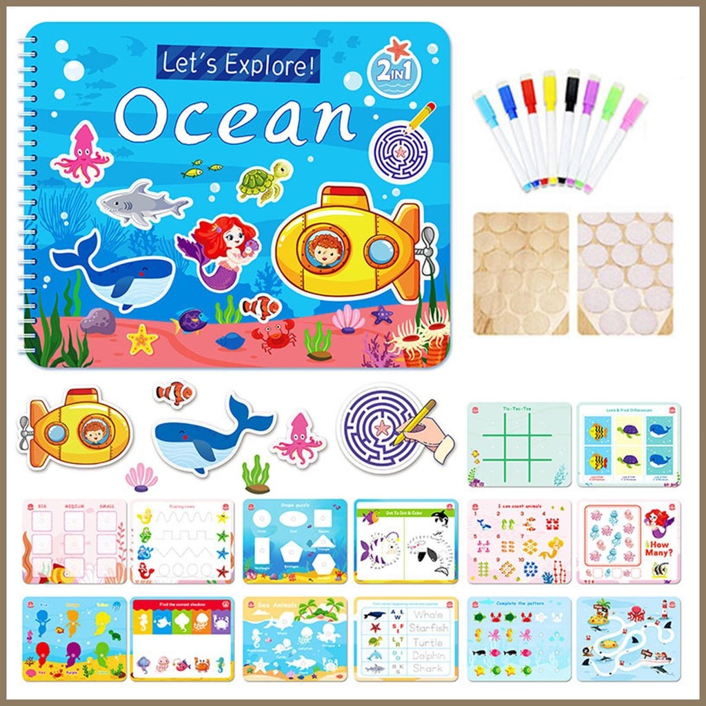 Travel Busy Book Ocean Themed Pre K Preschool Learning Activities Book ...