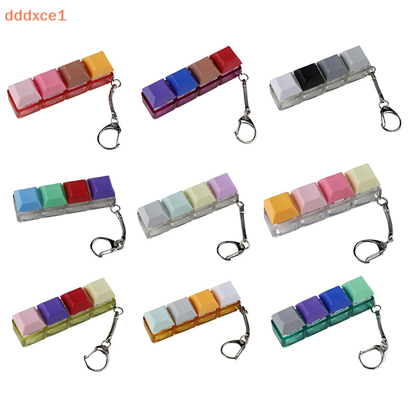 [dddxce1] 4-Keys Mechanical Keyboard Key Toy Keychain Party Stress ...