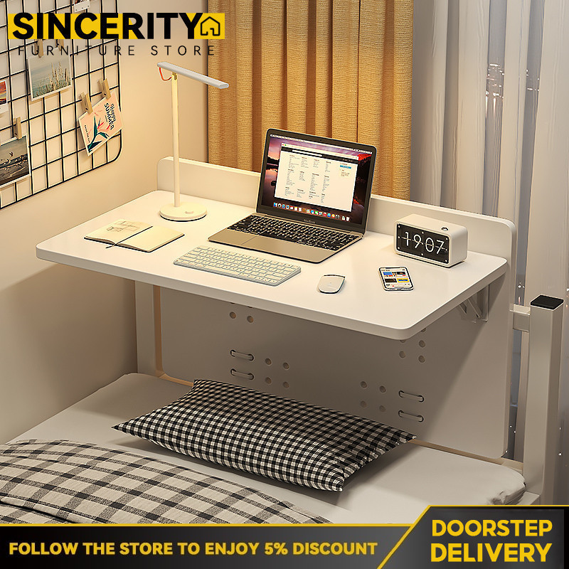 SINCERITY Bed Folding Table Small Desk Dorm Room Table Side Overhang ...