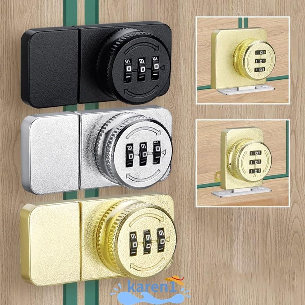 KA Glass Door Password Lock, Zinc Alloy 3 Digital Code Display Lock ...