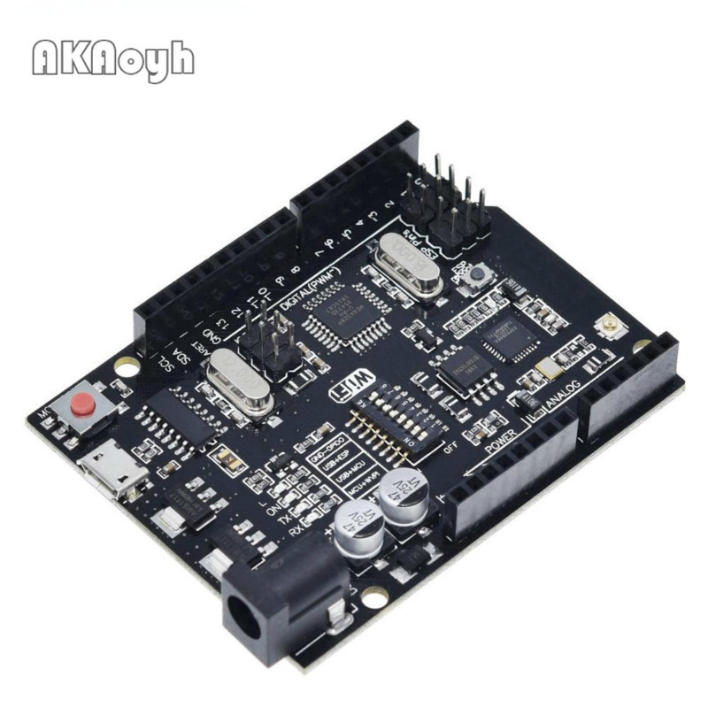 Unowifi R3 Atmega328pesp8266 32mb Memory Usb Ttl Ch340g Compatible For Arduino Uno