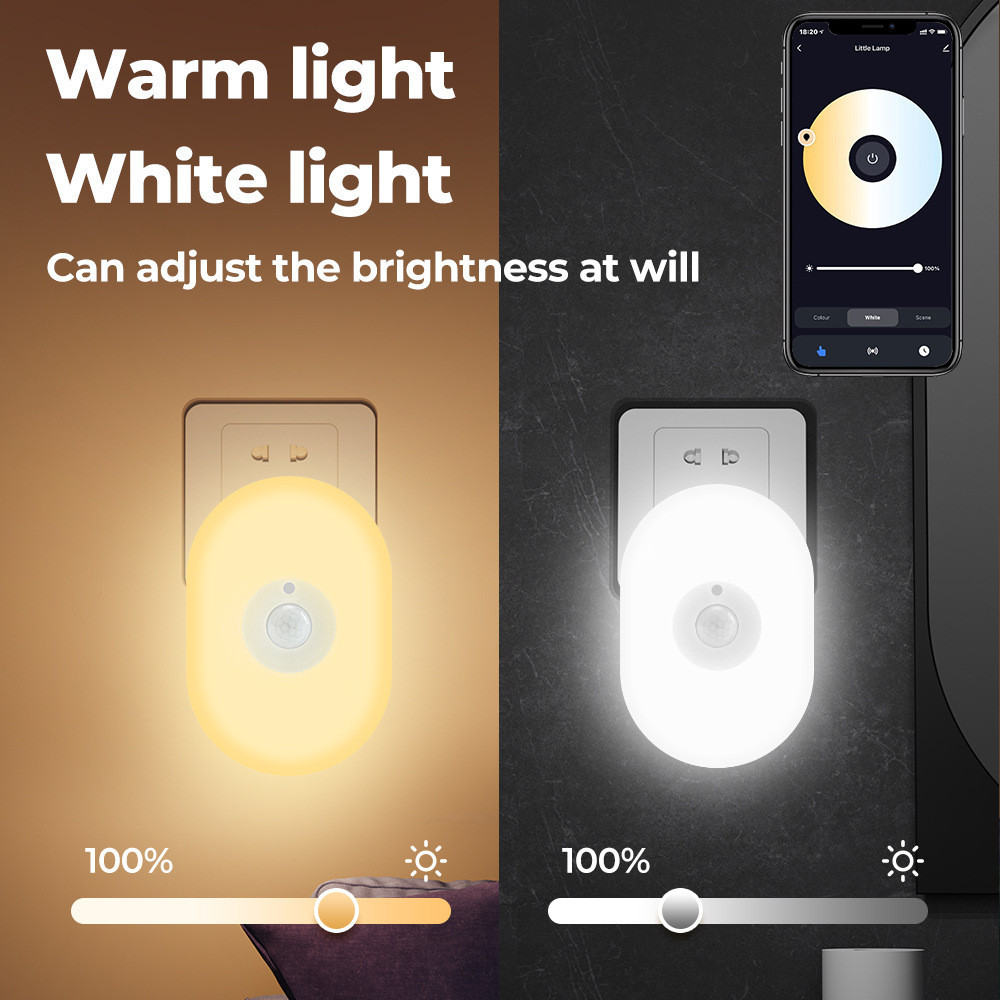 New Arrivals Eu Us Uk Plug in Wall Lamp WiFi Tuya Smart Led Night Light ...