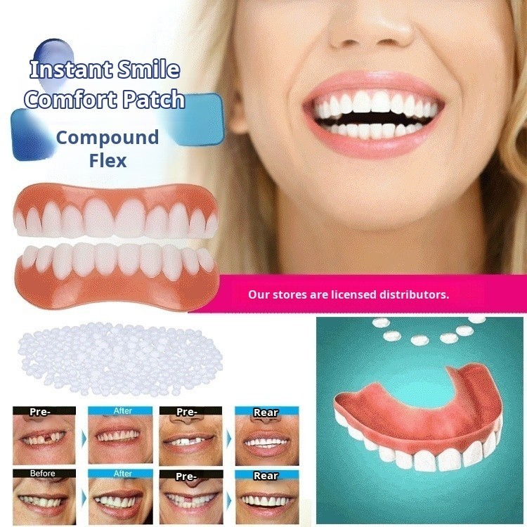 🔥On Sale💕Denture Stickers Silicone Simulation Teeth Braces Denture ...