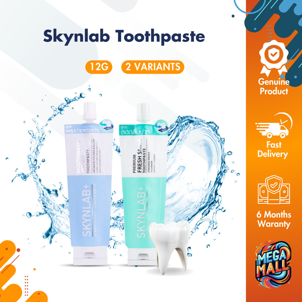 Skynlab Toothpaste 12g Mouthwash-Infused Premium Fresh Smile Fresh Whitening Teeth Clean Healthy ...