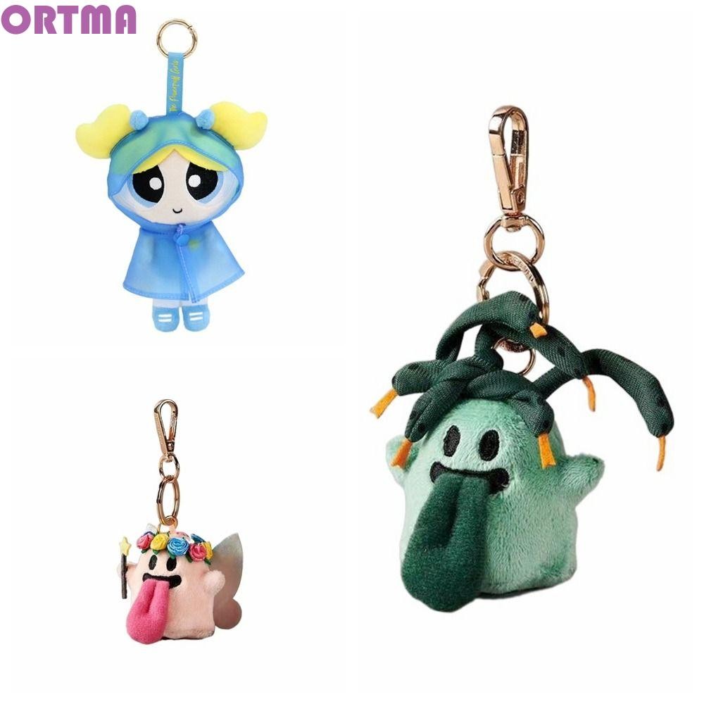 ORTMA Powerpuff Girls Plush Toy, Car Key Ring Kawaii Plush Dolls ...