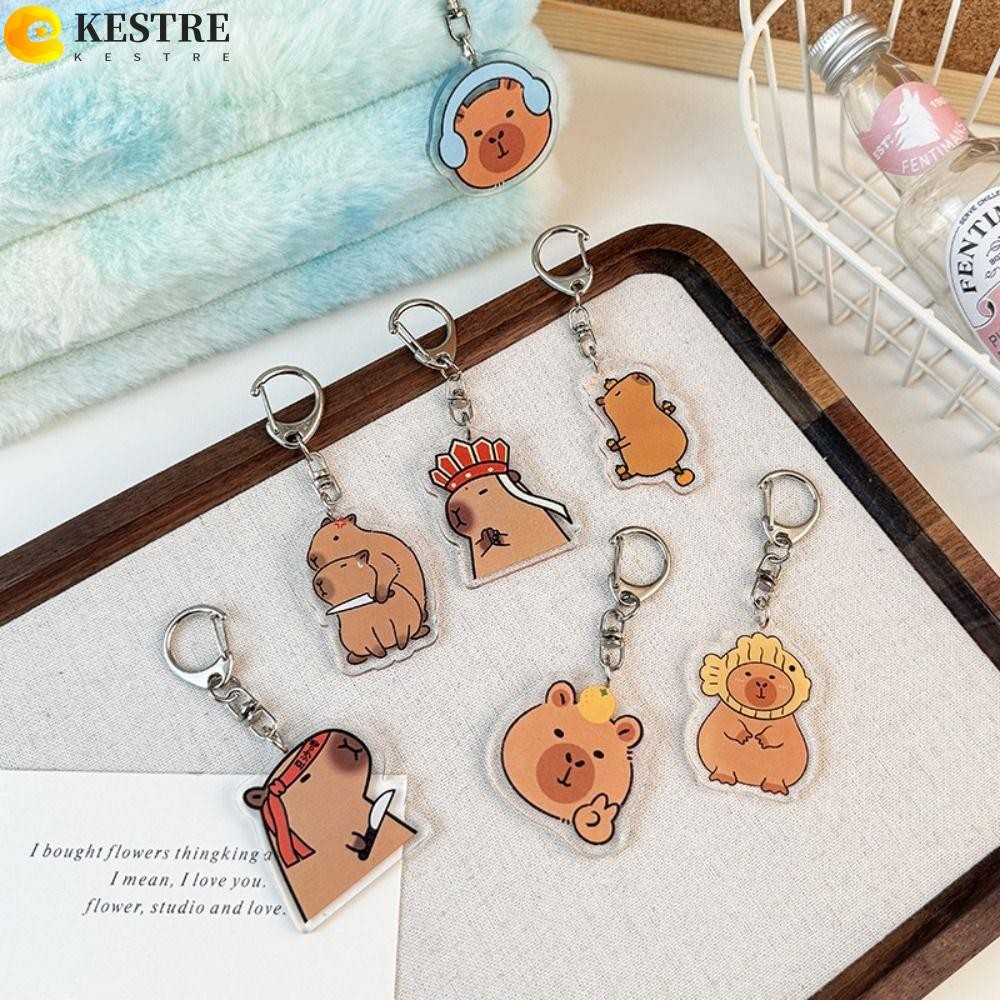 KESTRE Capybara Acrylic Keychain, Capybara Cute Cartoon Capybaras ...
