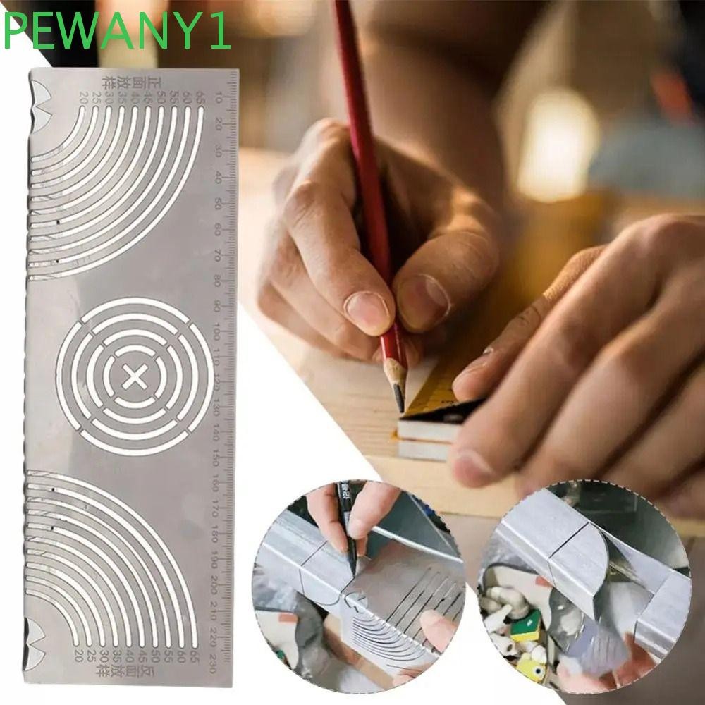 PEWANY1 Square Tube Folding Ruler, Stainless Steel Multifunction Four ...