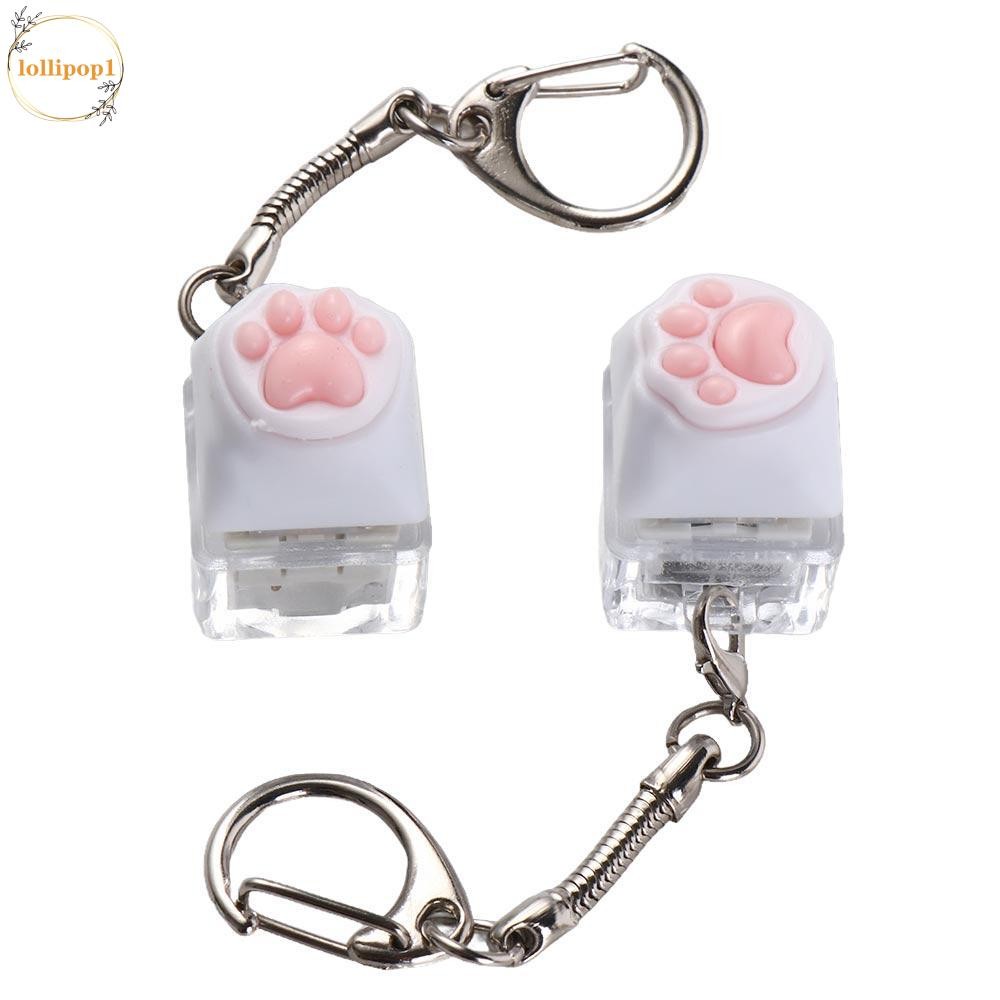 LOLLIPOP1 Cat Paws Corgi Buttock Keycap, LED Silicone Pink Cat Claw ...