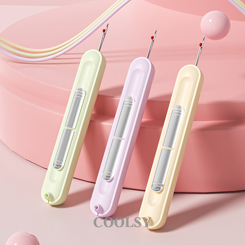COOLSY 1Pc Multifunctional 2-in-1 Hand Sewing Needle Threader and Seam ...