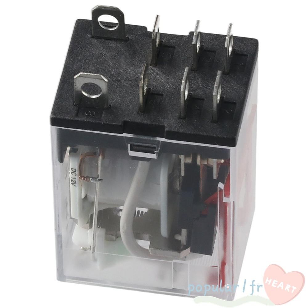 POPULAR1 Electromagnetic Power Relay, Relay Coil 8-Pin 10 AMP, Durable DPDT 2NO 2NC 12V DC with ...