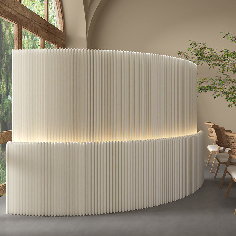 Paper Screen Folding Racks Office Partition Commercial Library Shiny ...