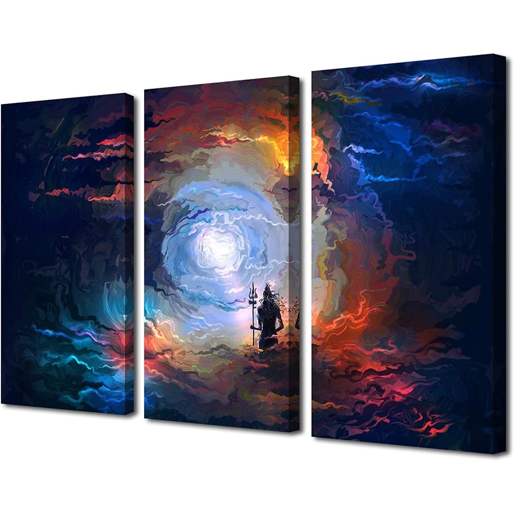 Hindu God Shiva Wall Art, Lord Shiva Pictures Canvas Wall Decor ...